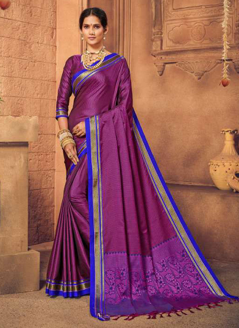 Dark Magenta Color Saree
